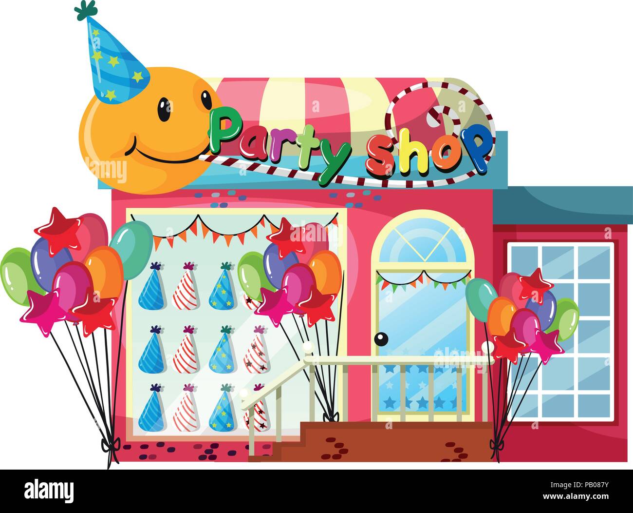 A party shop on white background illustration Stock Vector Image & Art ...