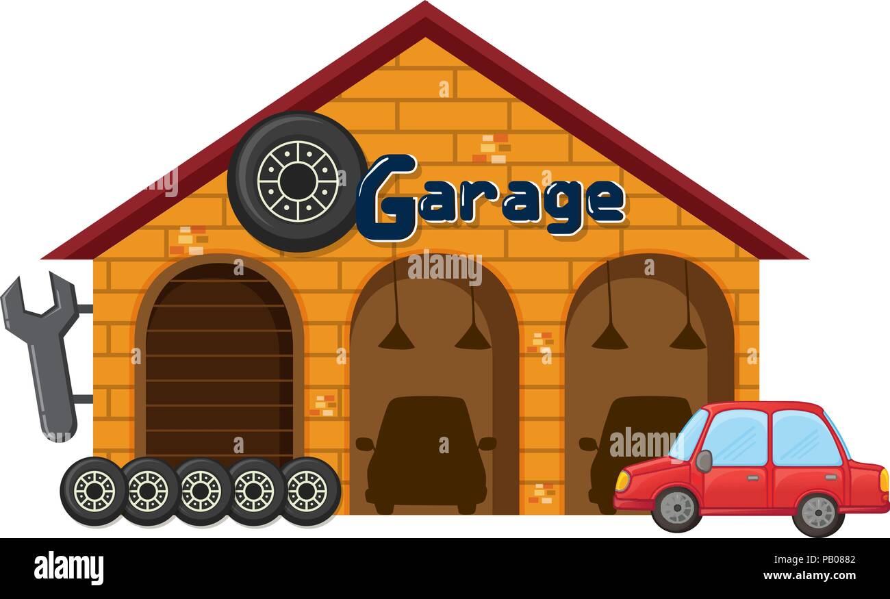 A garage on white background illustration Stock Vector Image & Art - Alamy