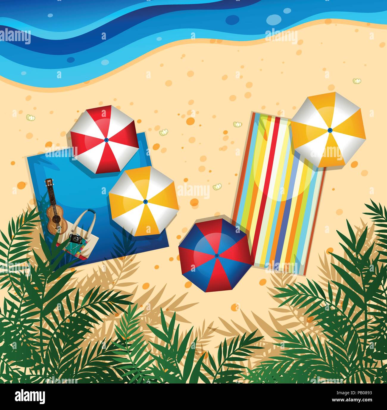 Above view on beach Stock Vector Images - Alamy