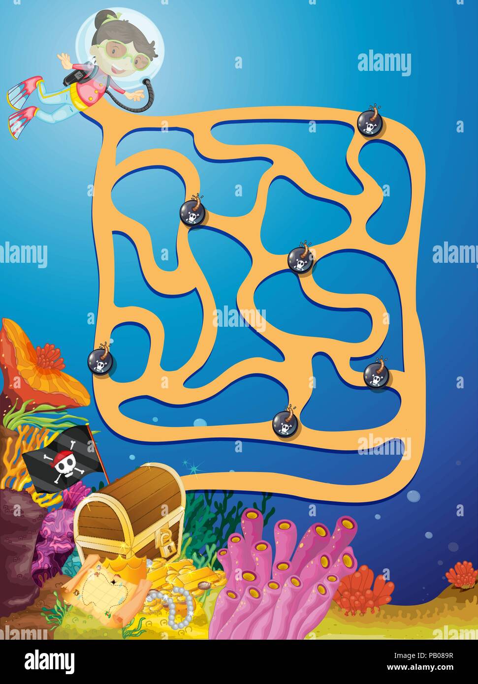 Underground maze puzzle game illustration Stock Vector Image & Art - Alamy