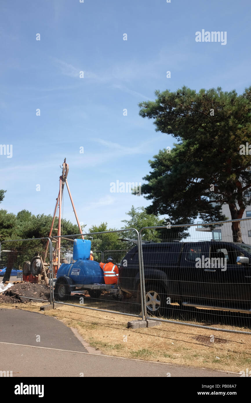 July 2018 - Crew boring a test hole taking soil and rock samples prior ...