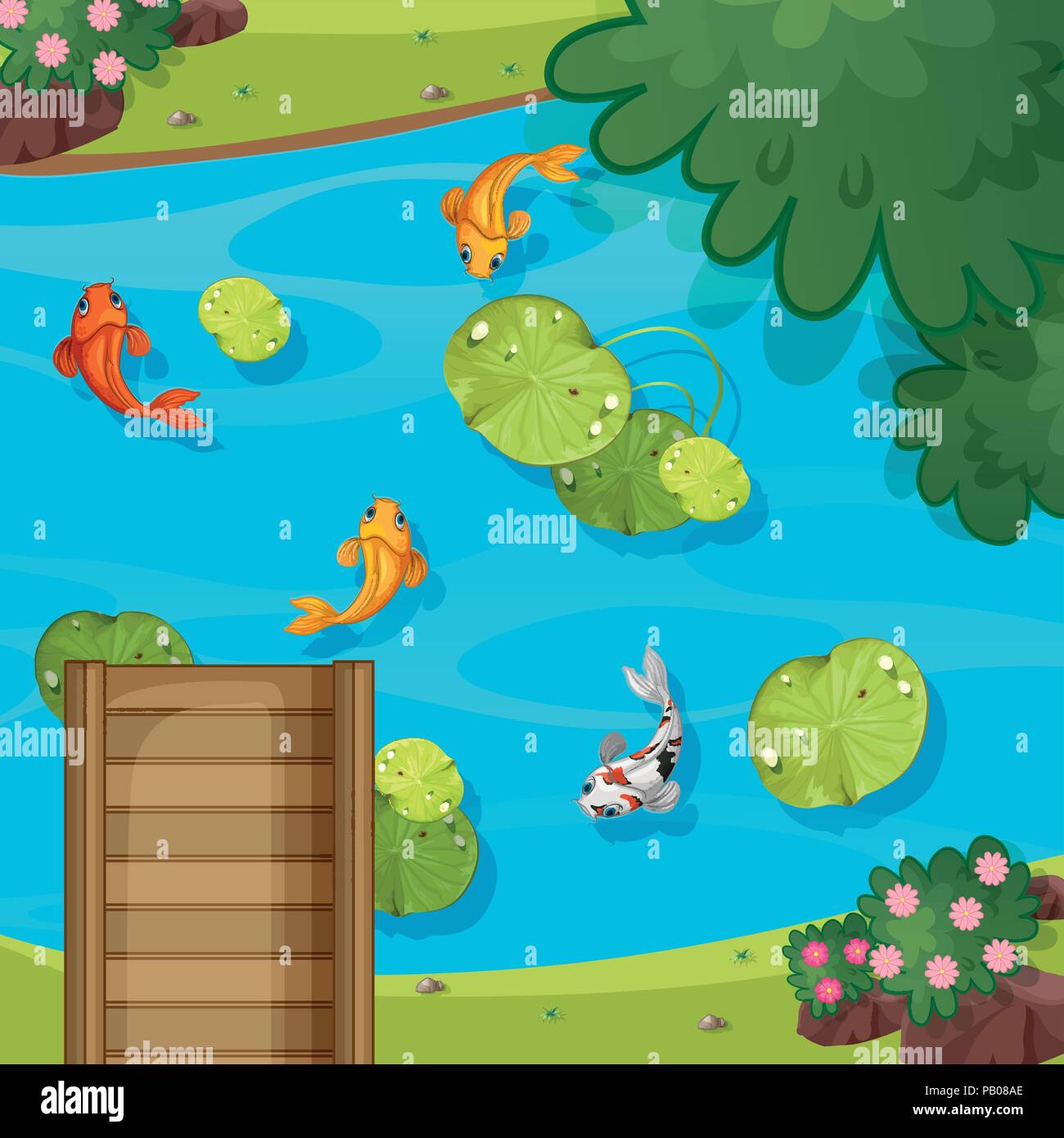 Top view of pond illustration Stock Vector Image & Art - Alamy