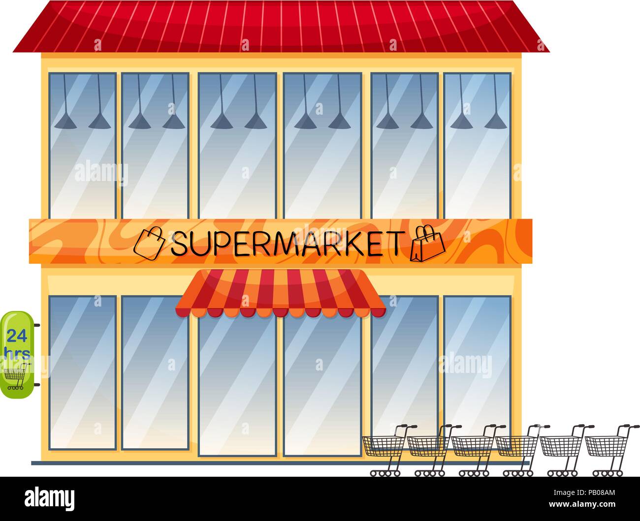 Grocery Store Building Clipart
