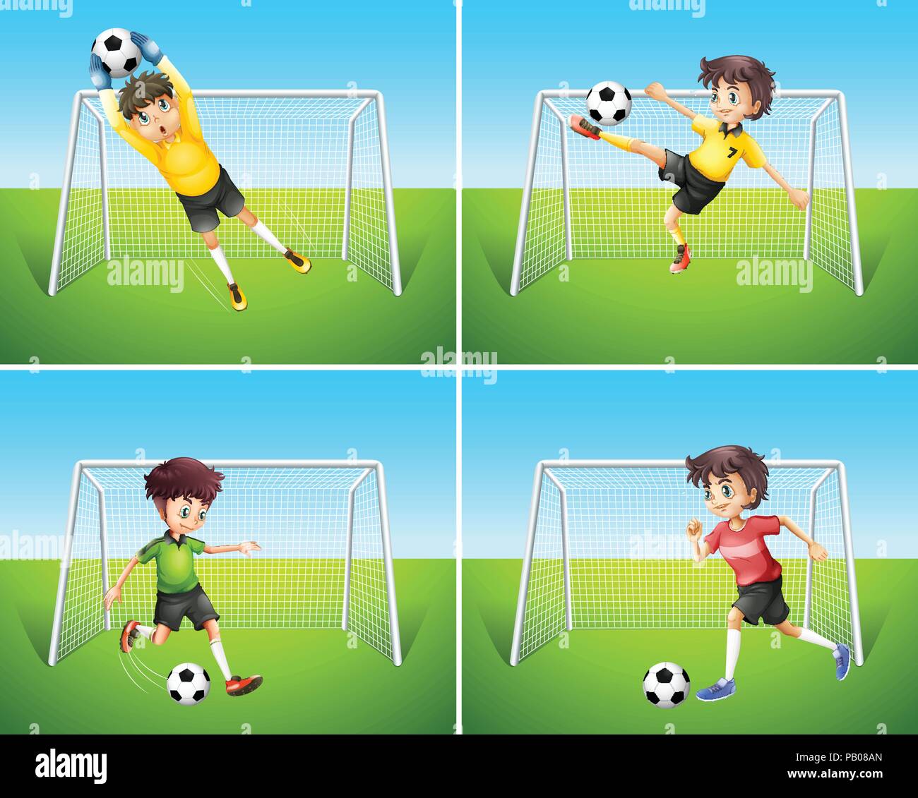 Set of football player Stock Vector Images - Alamy