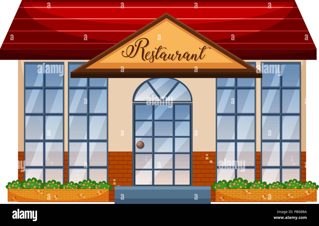 A restaurant on white background illustration Stock Vector Image & Art ...