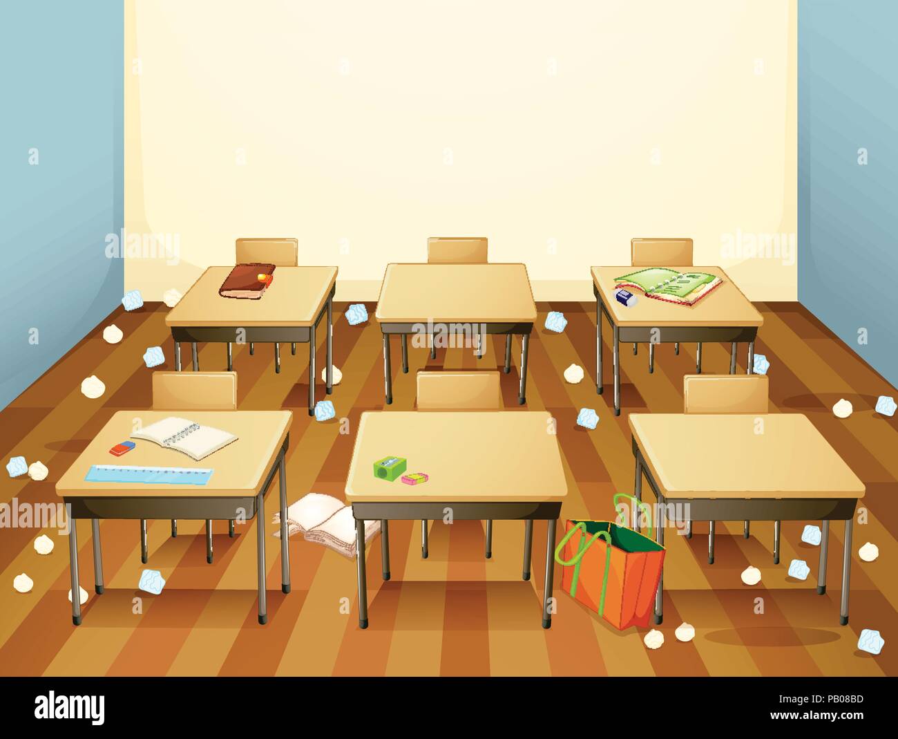 A dirty classroon template illustration Stock Vector Image & Art - Alamy