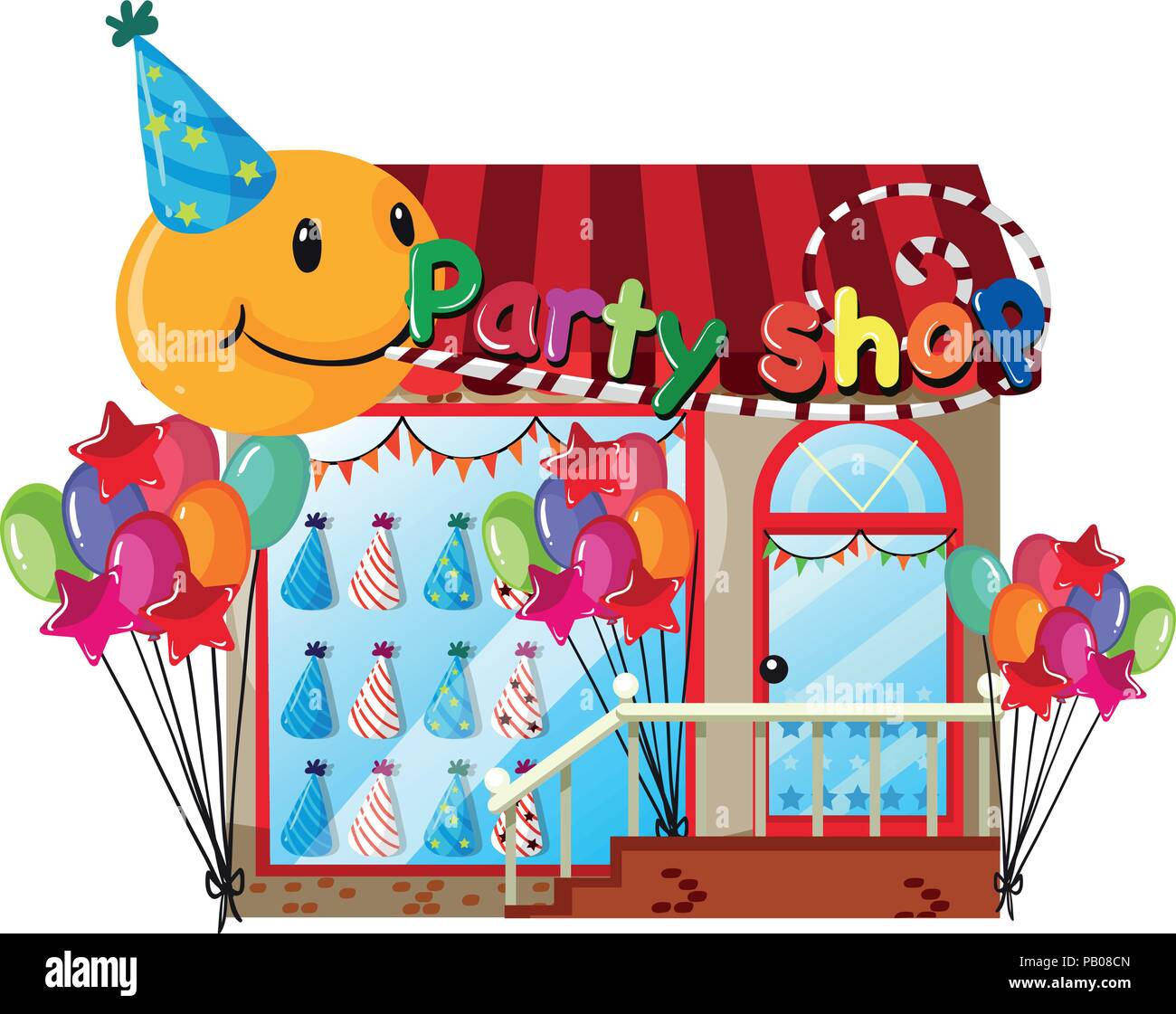 A party shop on white background illustration Stock Vector Image & Art ...