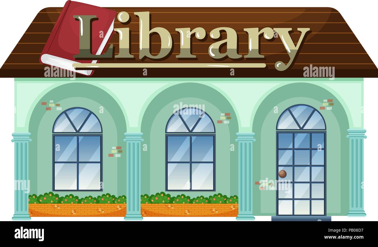 A library on white background illustration Stock Vector Image & Art - Alamy