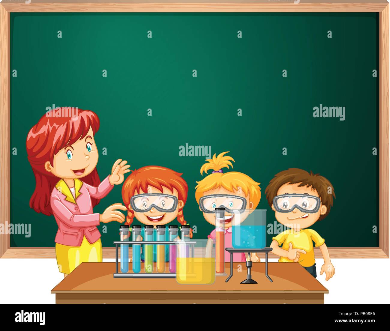 Students in the science class illustration Stock Vector Image & Art - Alamy