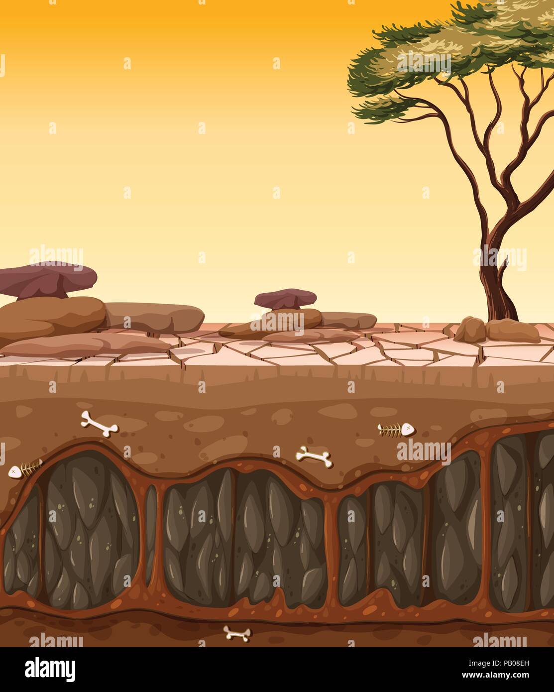 Bone dry earth Stock Vector Images - Alamy