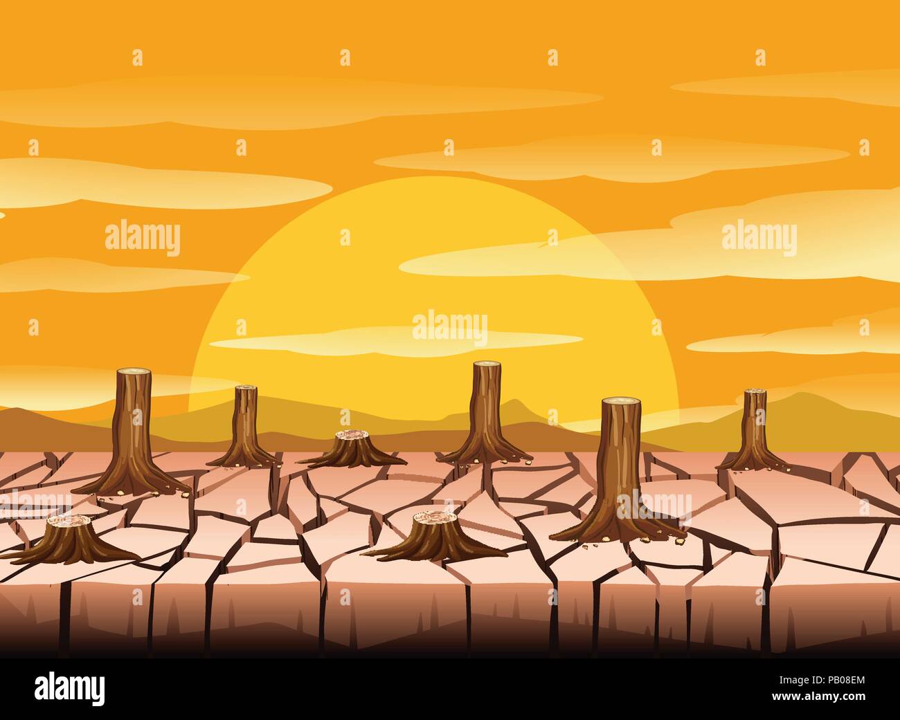 A hot dry land illustration Stock Vector Image & Art - Alamy