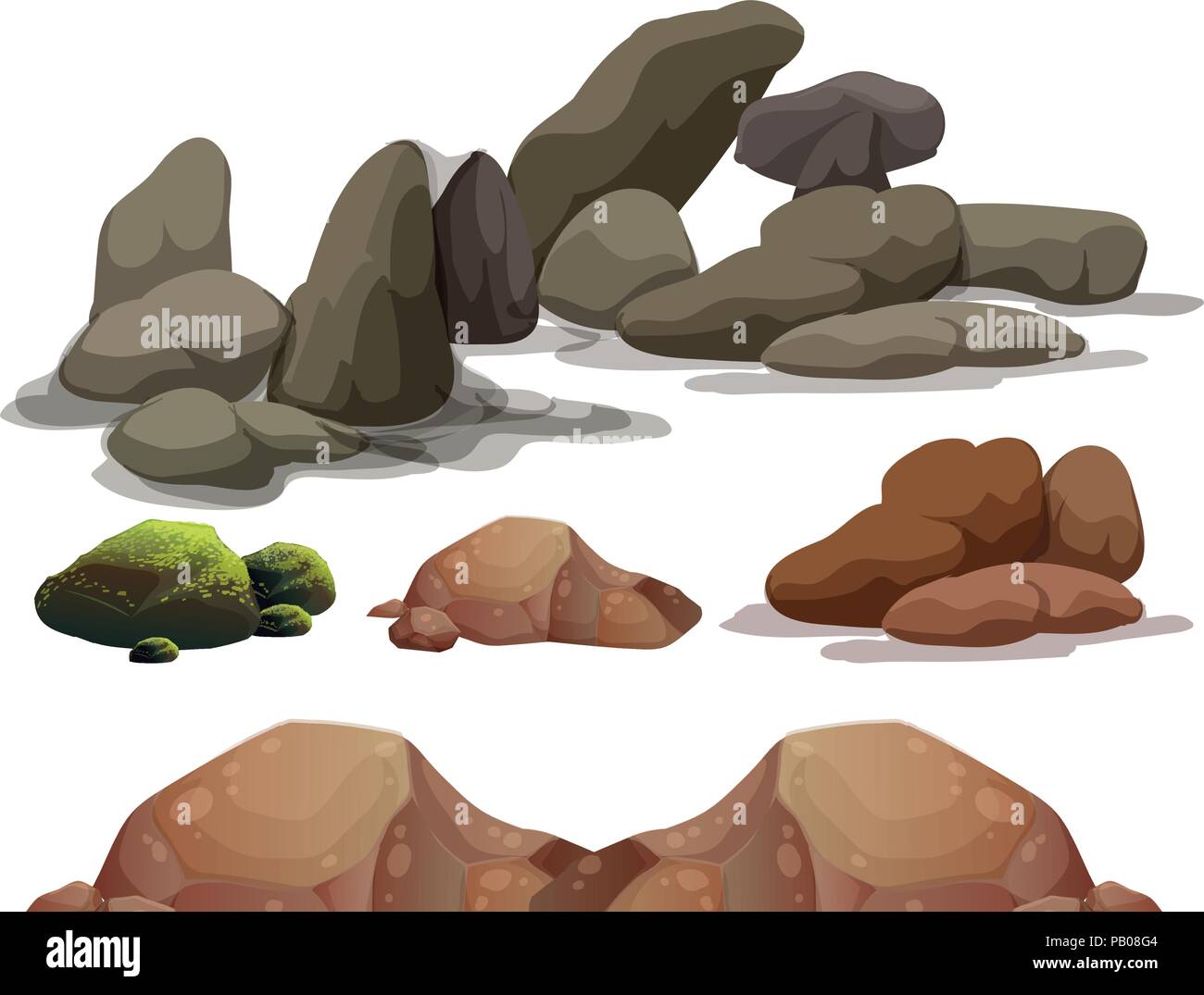 A set of rock and stone elements illustration Stock Vector Image & Art ...