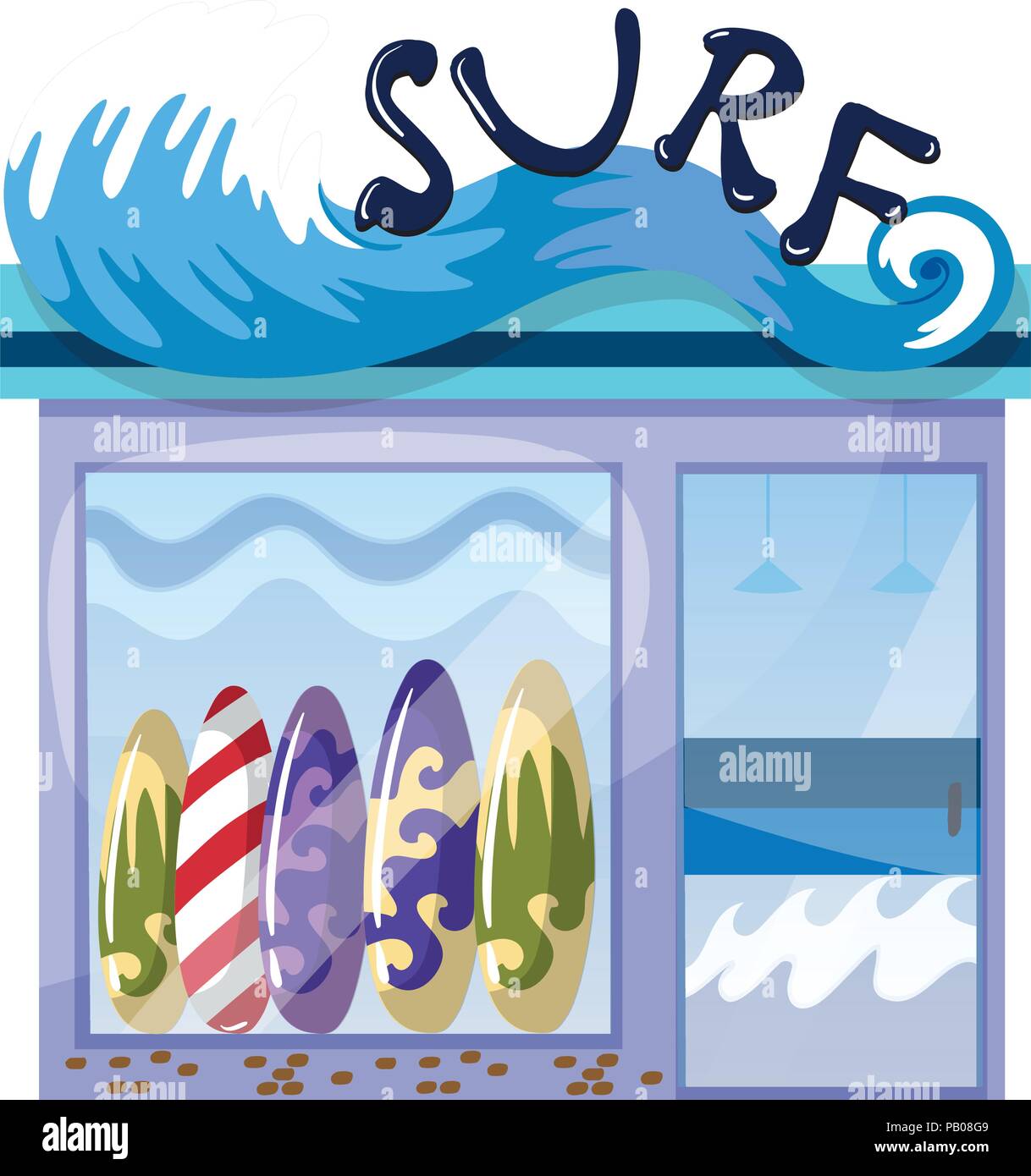 A surf shop on white background illustration Stock Vector Image & Art ...