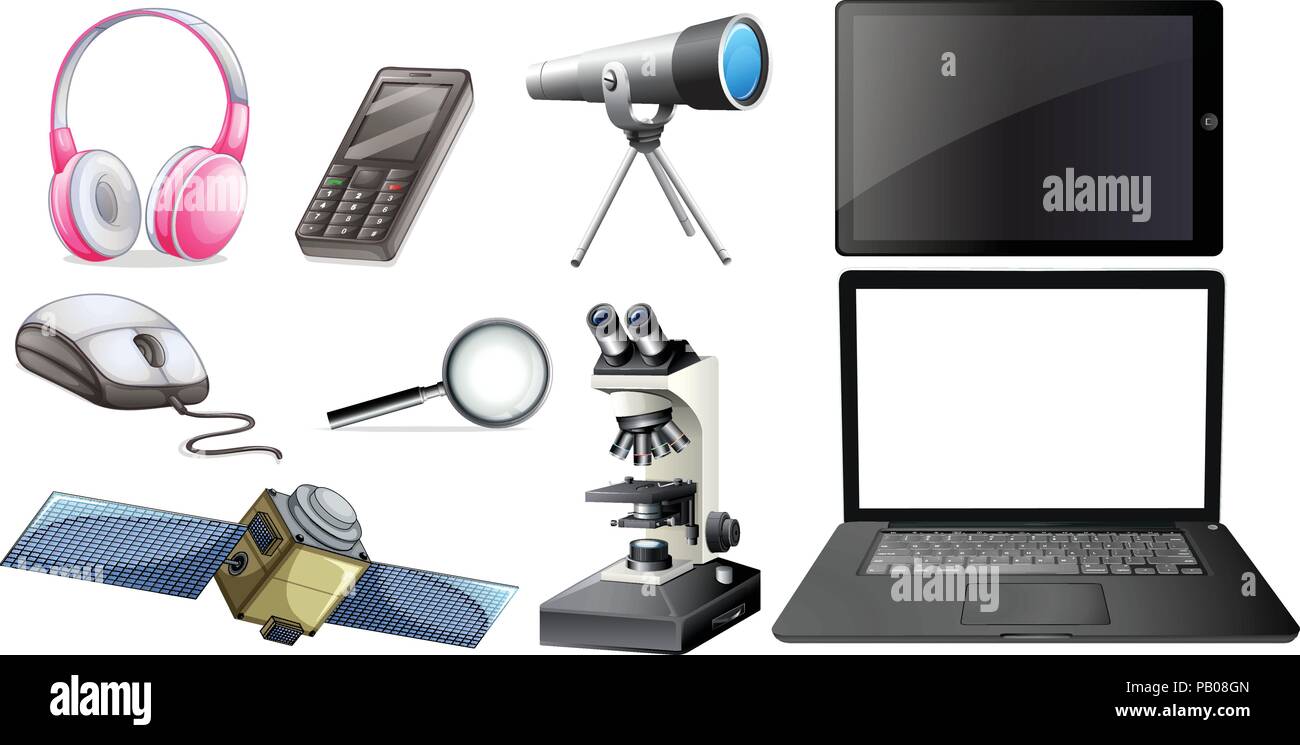 A set of technology equipments illustration Stock Vector Image & Art ...