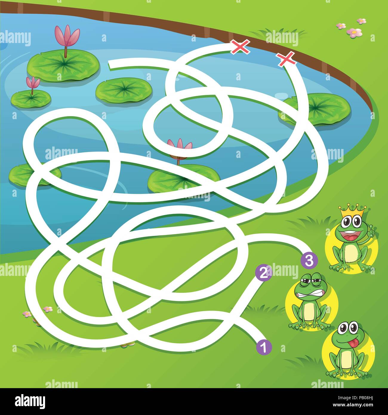 A frog maze game illustration Stock Vector Image & Art - Alamy