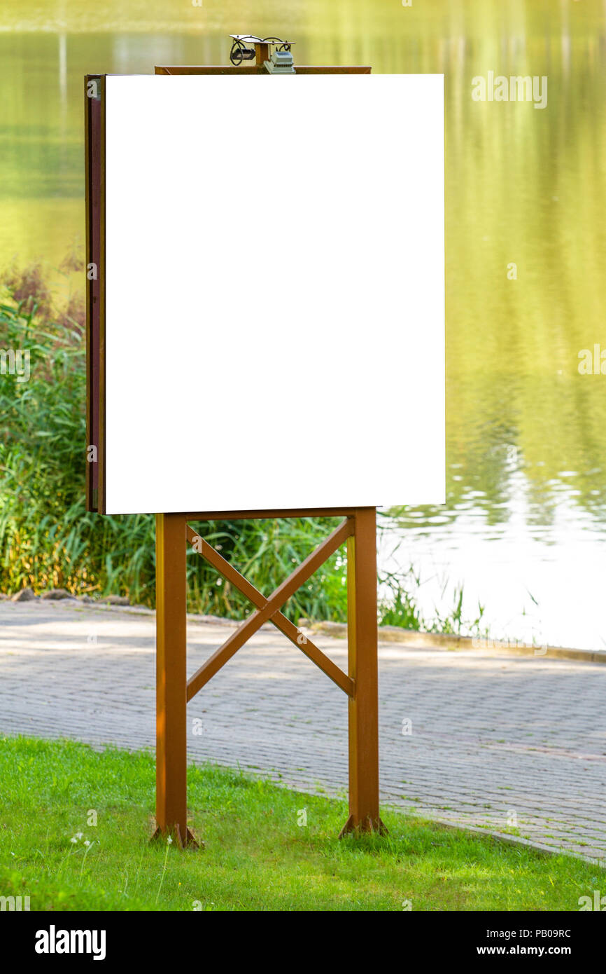 Mock up. Outdoor advertising, blank billboard outdoors, public ...