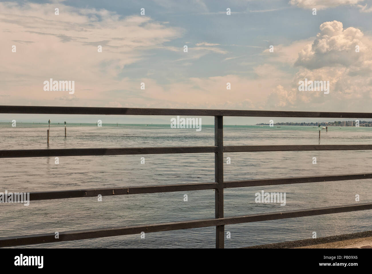Boden lake in Germany through a fence Stock Photo - Alamy