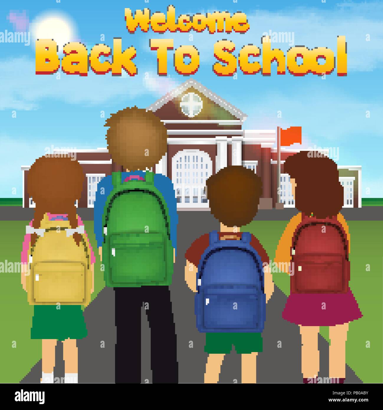 School yard Stock Vector Images - Alamy