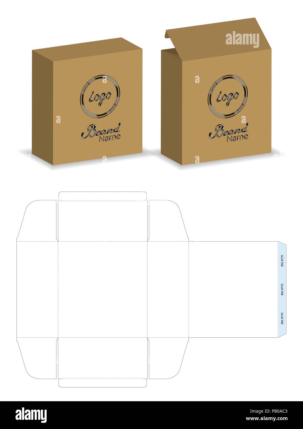 Craft square box food Stock Vector Images - Alamy