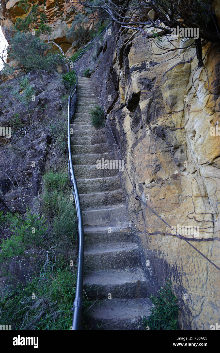 walk way rock stairs in bush walk mountain Stock Photo - Alamy