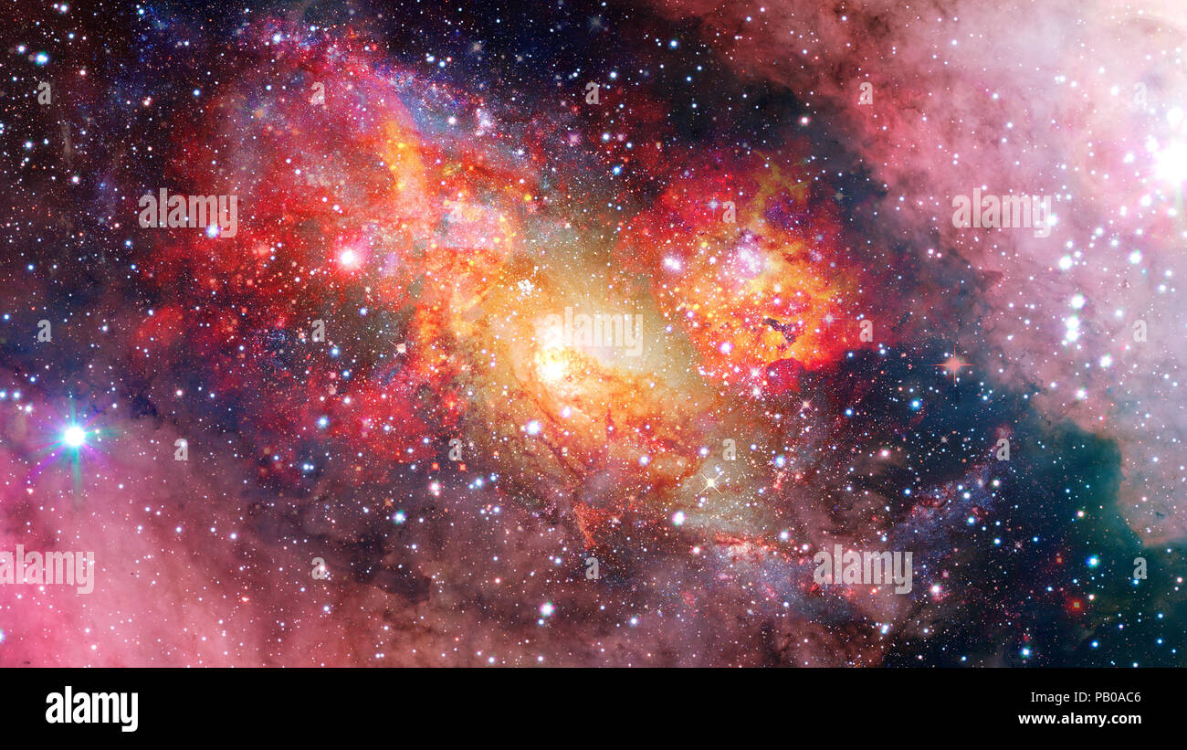 Nebula and spiral galaxies in space. Elements of this image furnished by NASA Stock Photo - Alamy