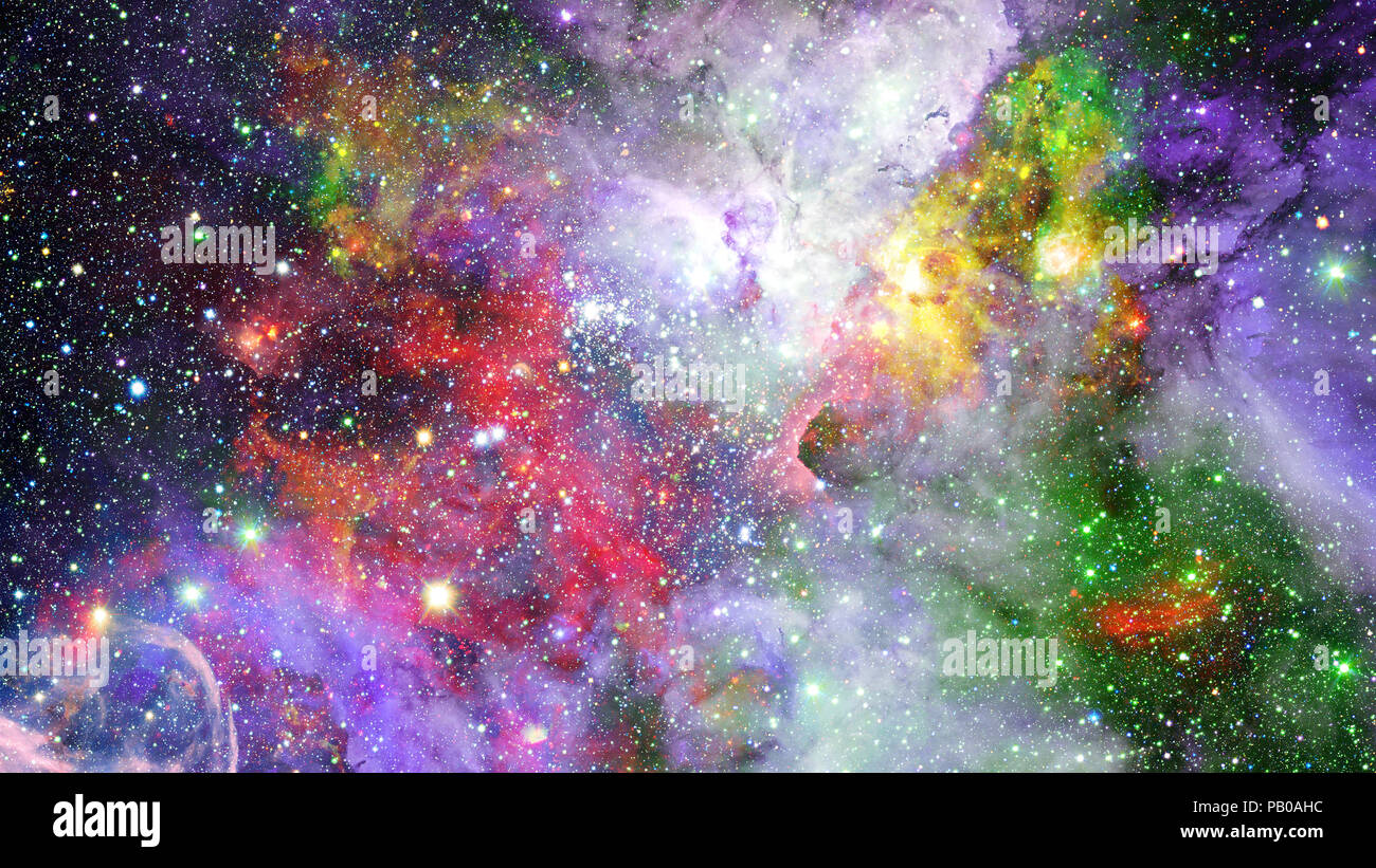 Colorful nebulas, galaxies and stars in deep space. Elements of this ...