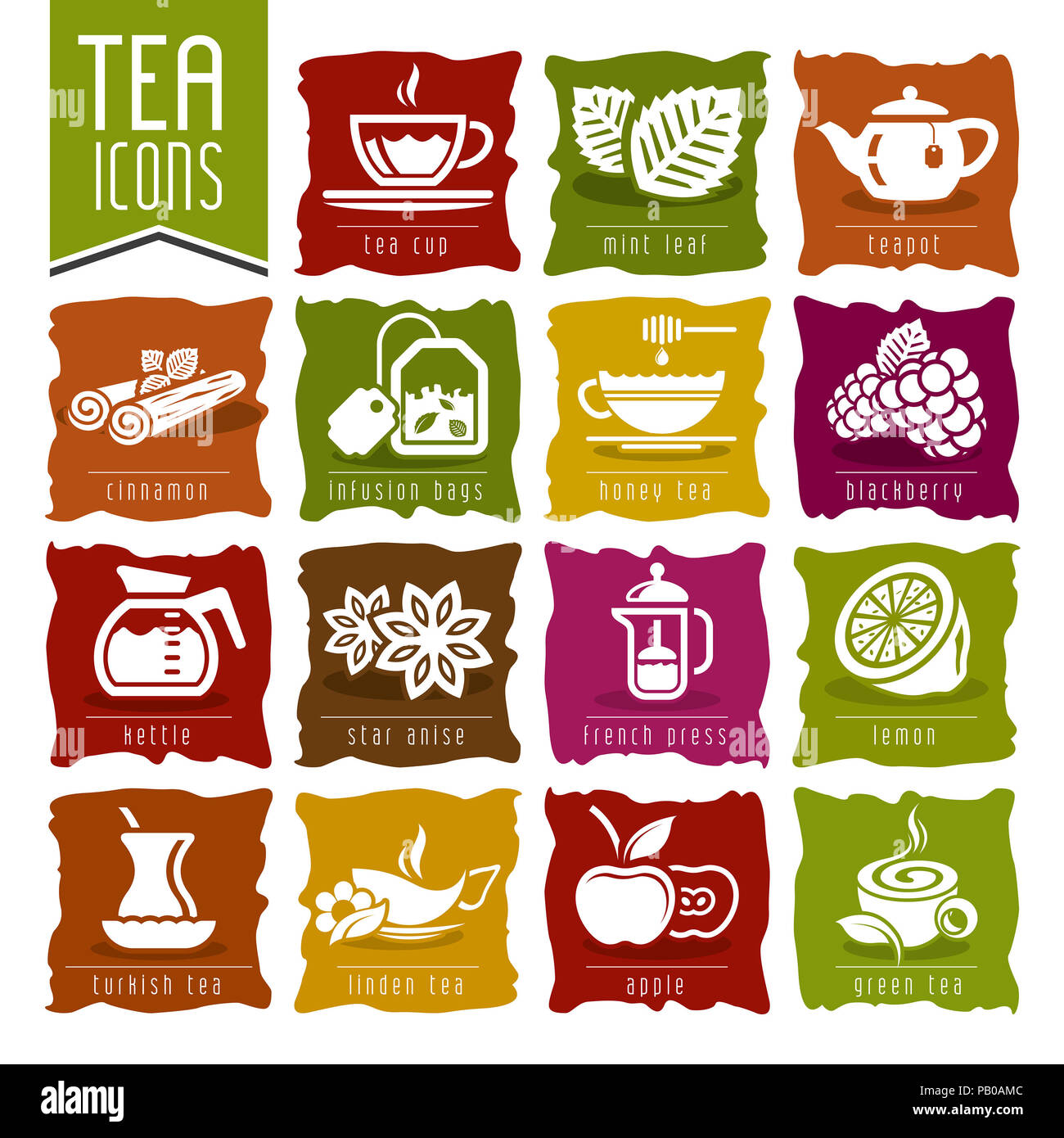 Tea icon set Stock Photo - Alamy