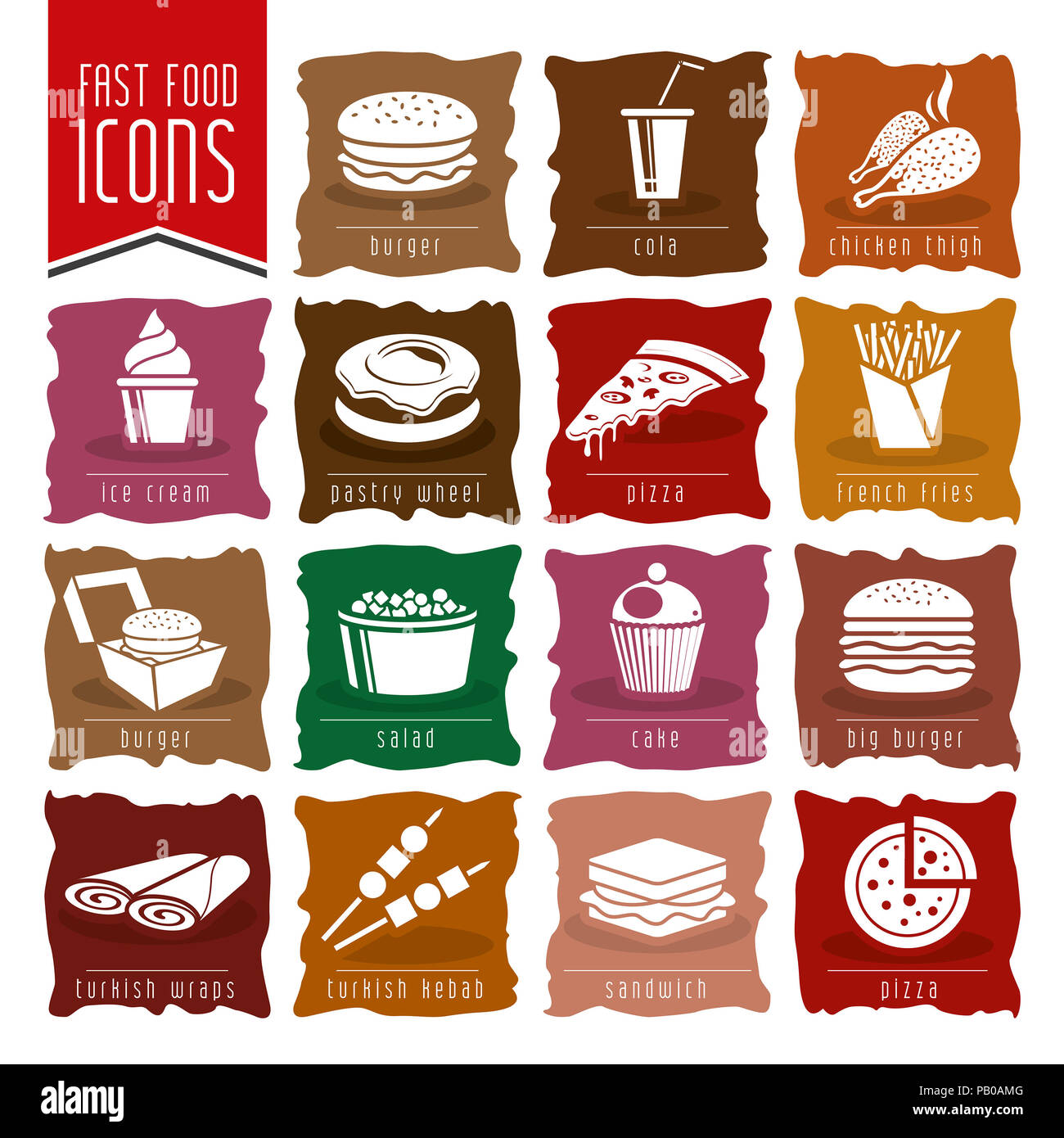 Fast food icons Stock Photo - Alamy