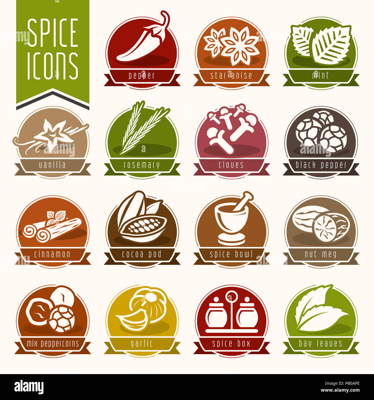 Spice icon set Stock Photo - Alamy