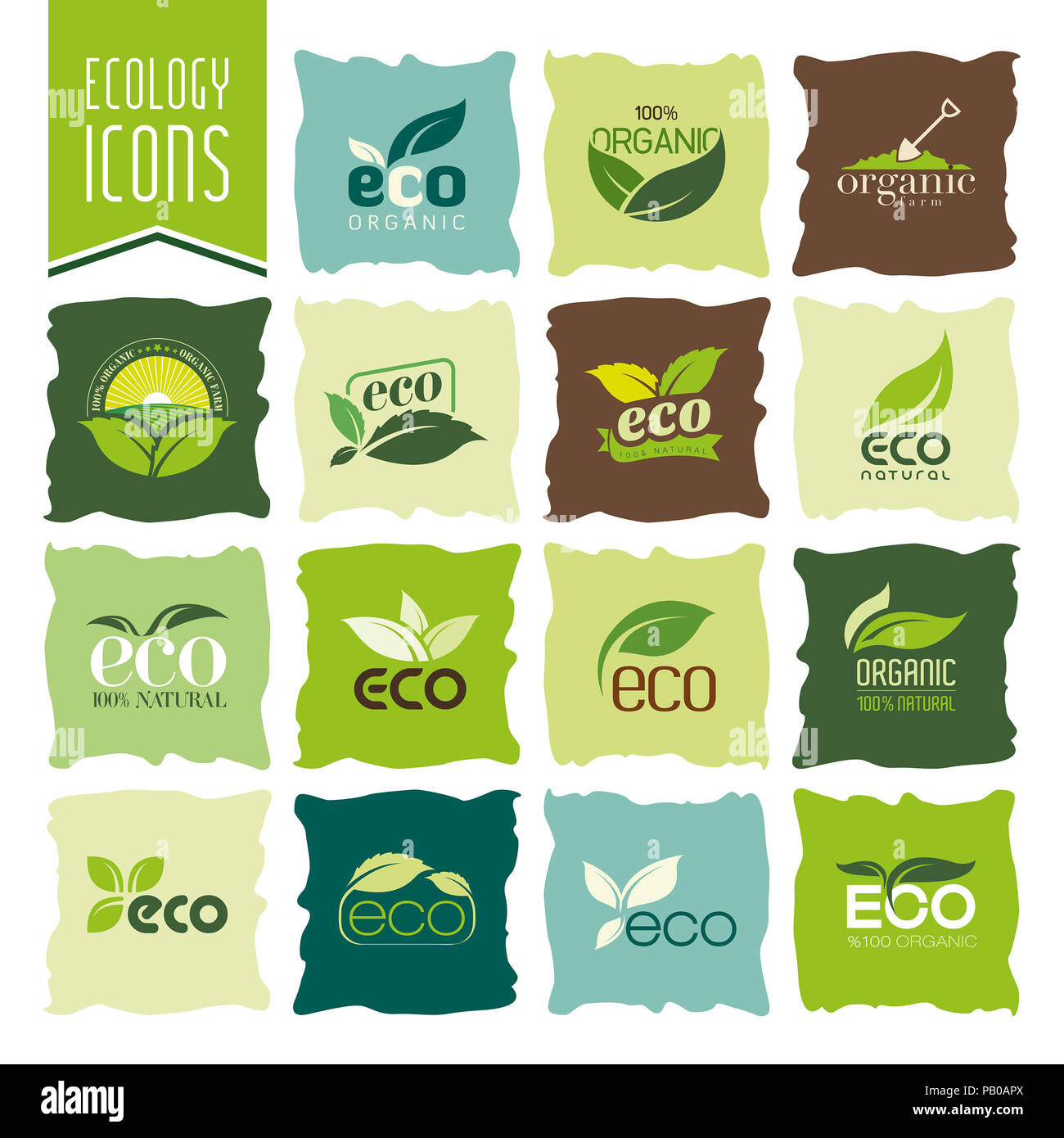 Ecology icon set. Eco-icons Stock Photo - Alamy
