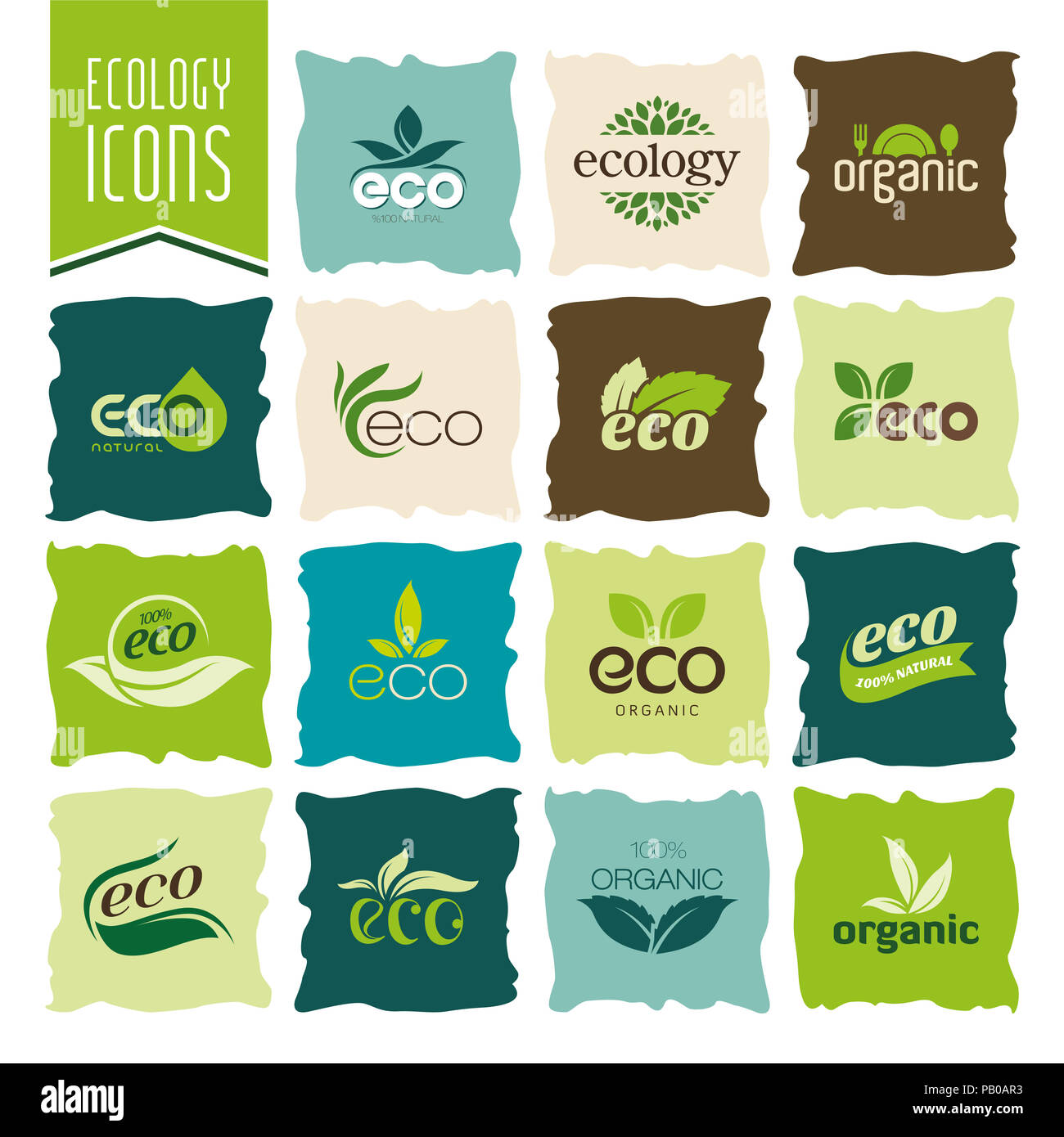 Ecology icon set. Eco-icons Stock Photo - Alamy