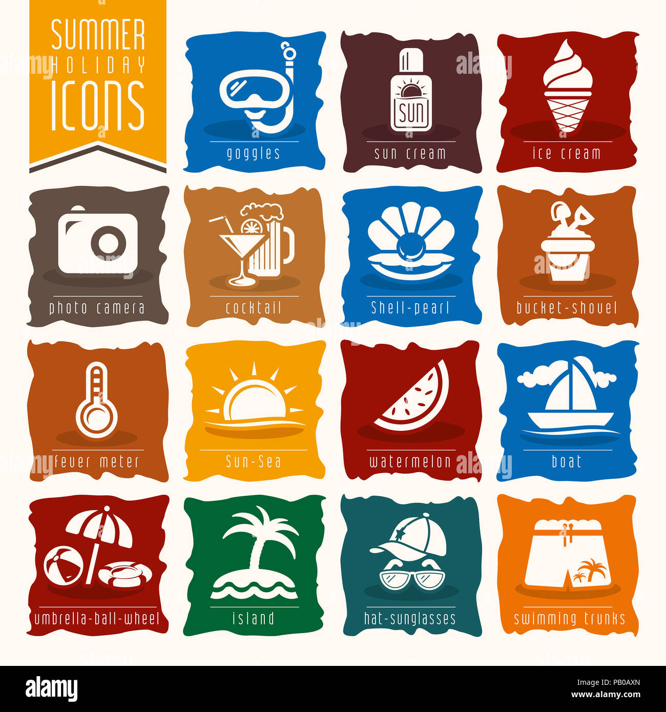 Summer icon set Stock Photo - Alamy