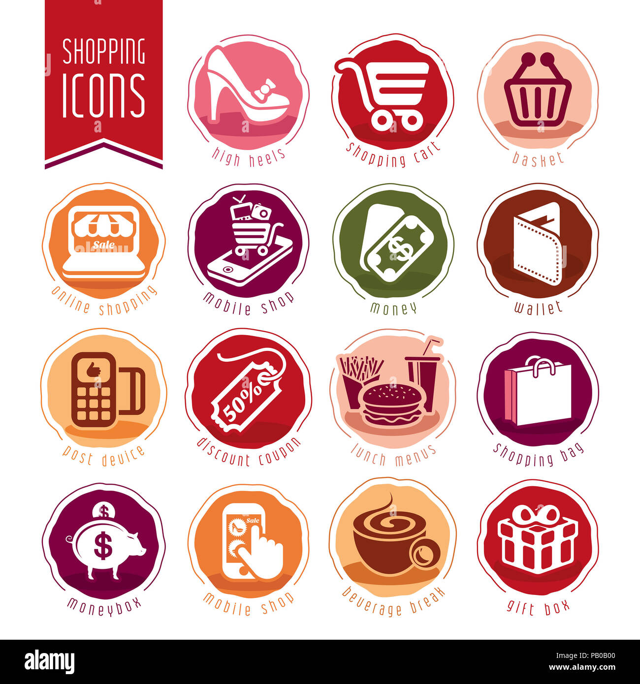 Shopping icon set Stock Photo - Alamy