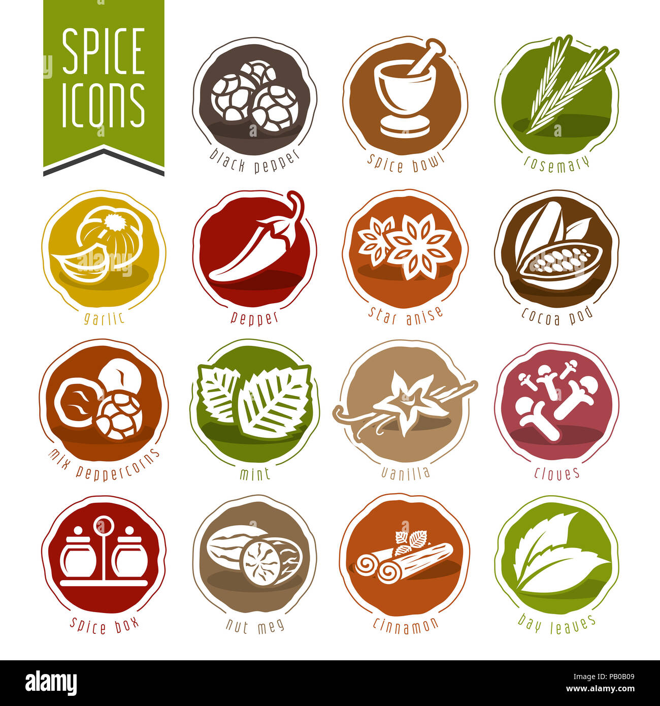 Spice icon set Stock Photo - Alamy