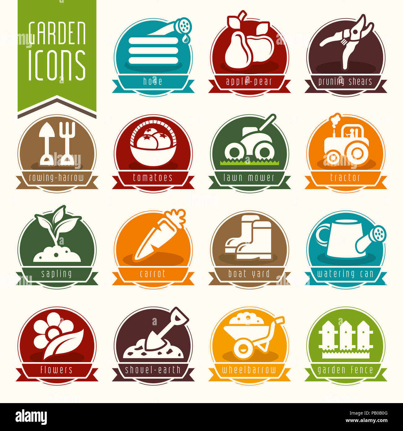 Garden - farm icon set Stock Photo - Alamy
