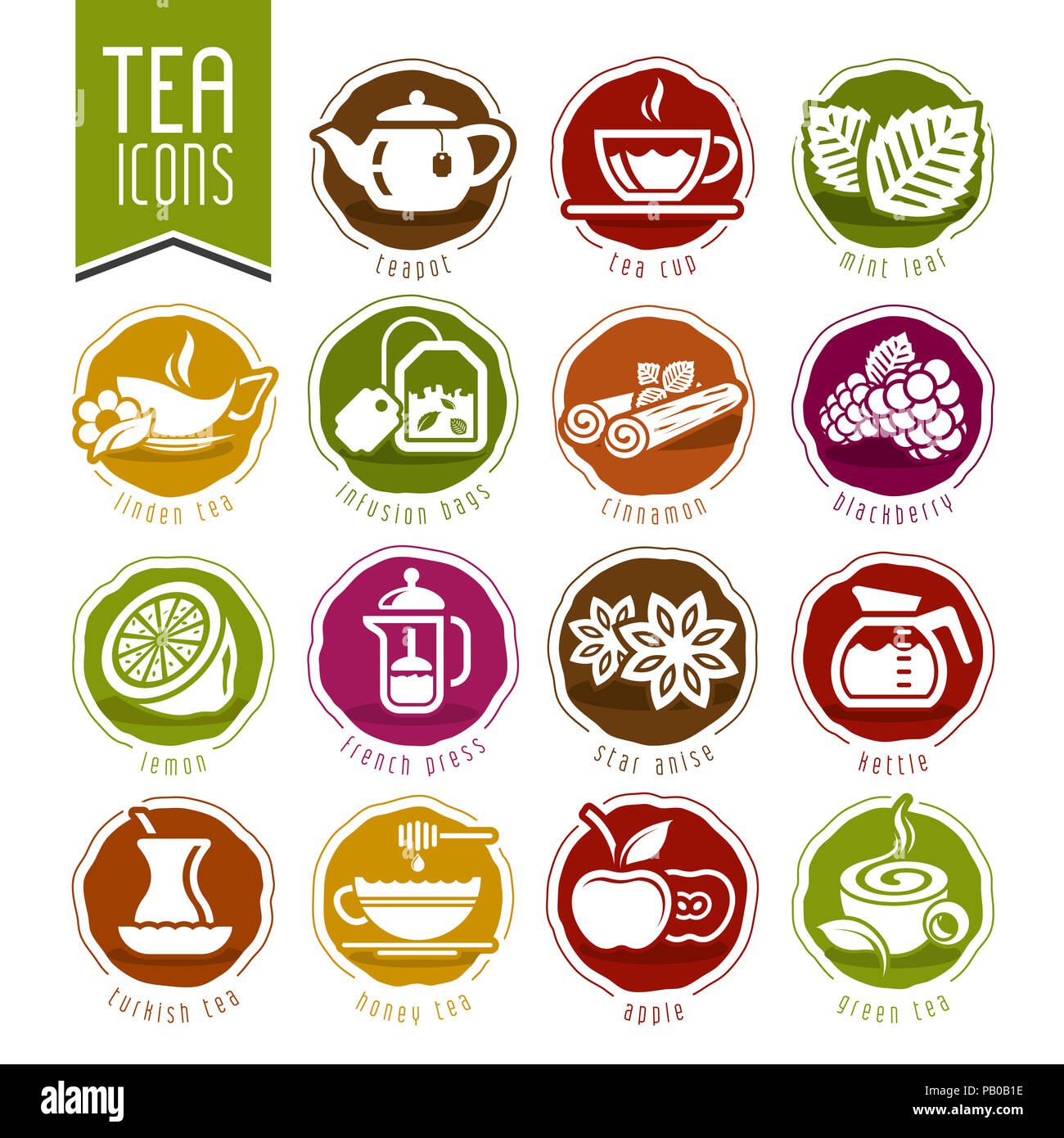 Tea icon set Stock Photo - Alamy