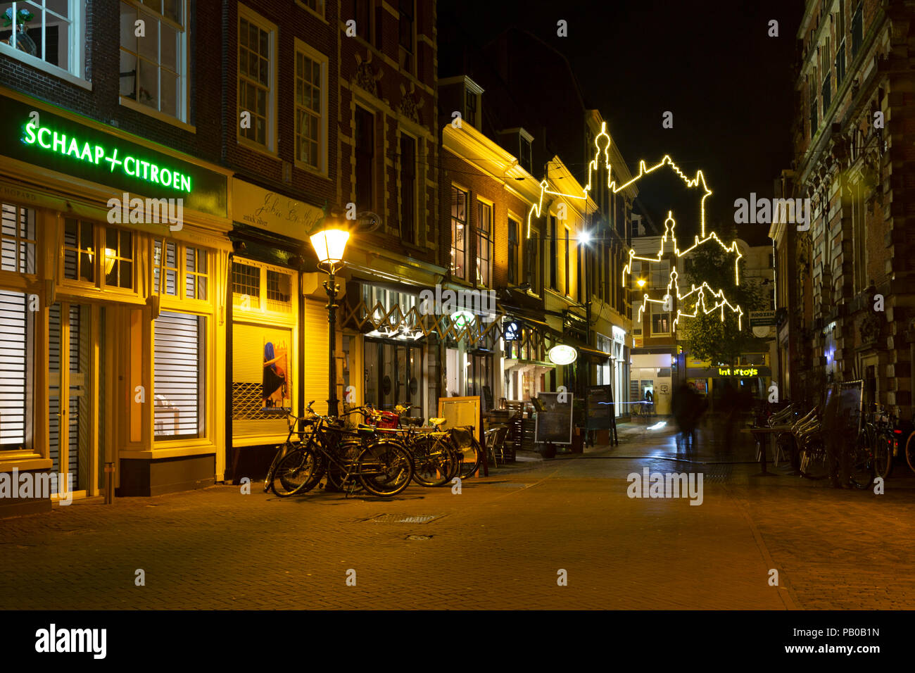 Illuminations in the shape of the Grote Kerk (St. Bavokerk) in Haarlem ...