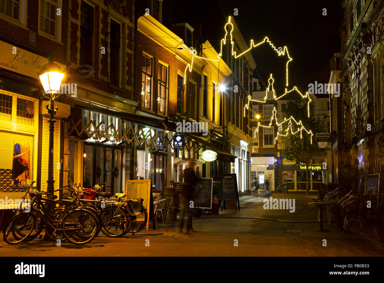 Illuminations in the shape of the Grote Kerk (St. Bavokerk) in Haarlem ...