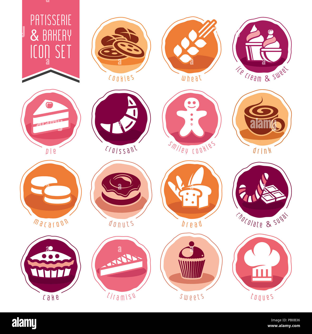 Donut breakfast bakery food vector hi-res stock photography and images ...