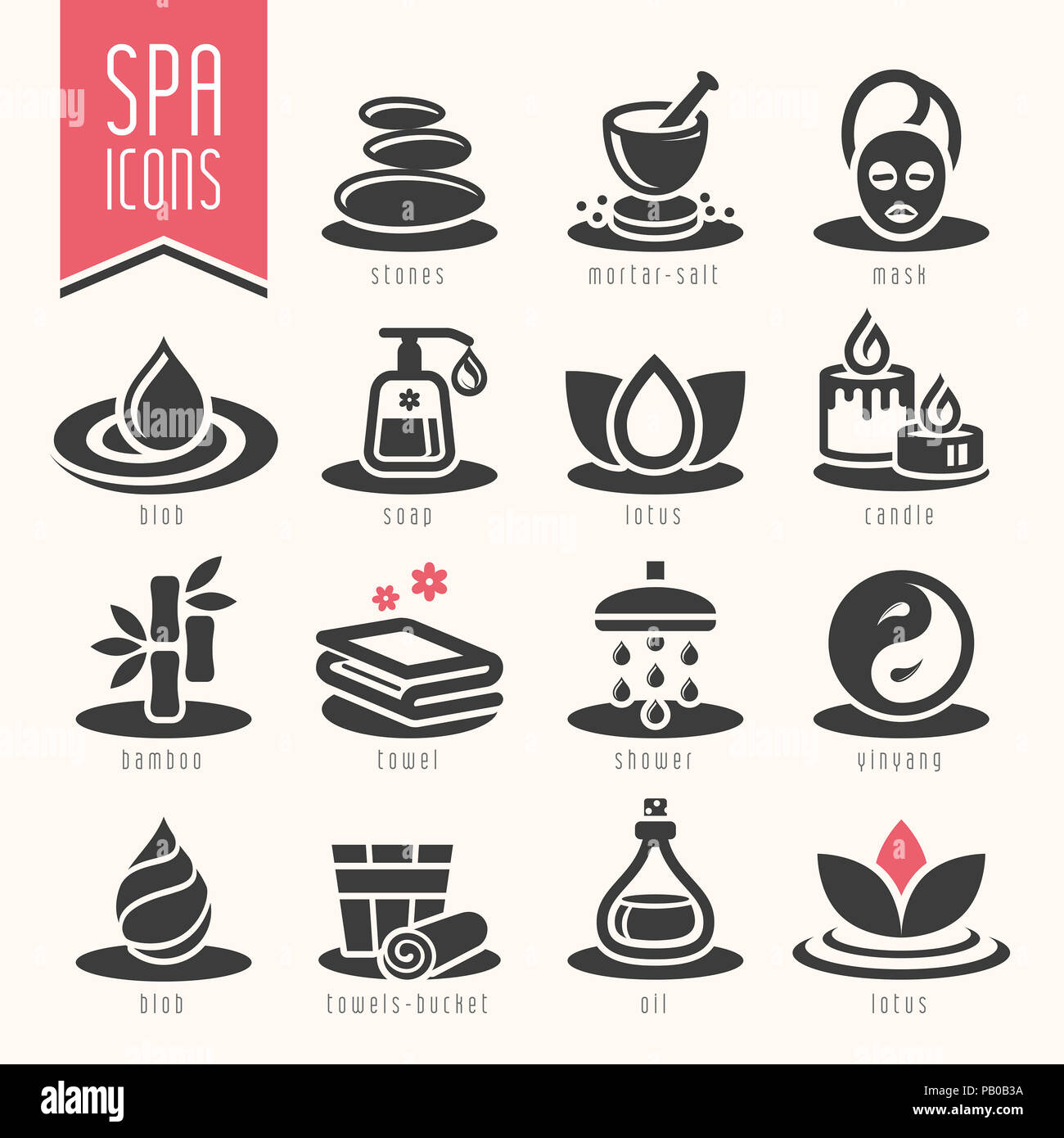 Spa icon set Stock Photo - Alamy