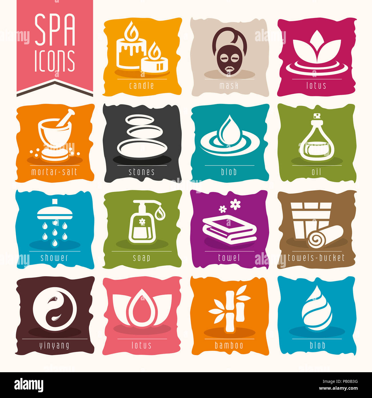 Spa icon set Stock Photo - Alamy