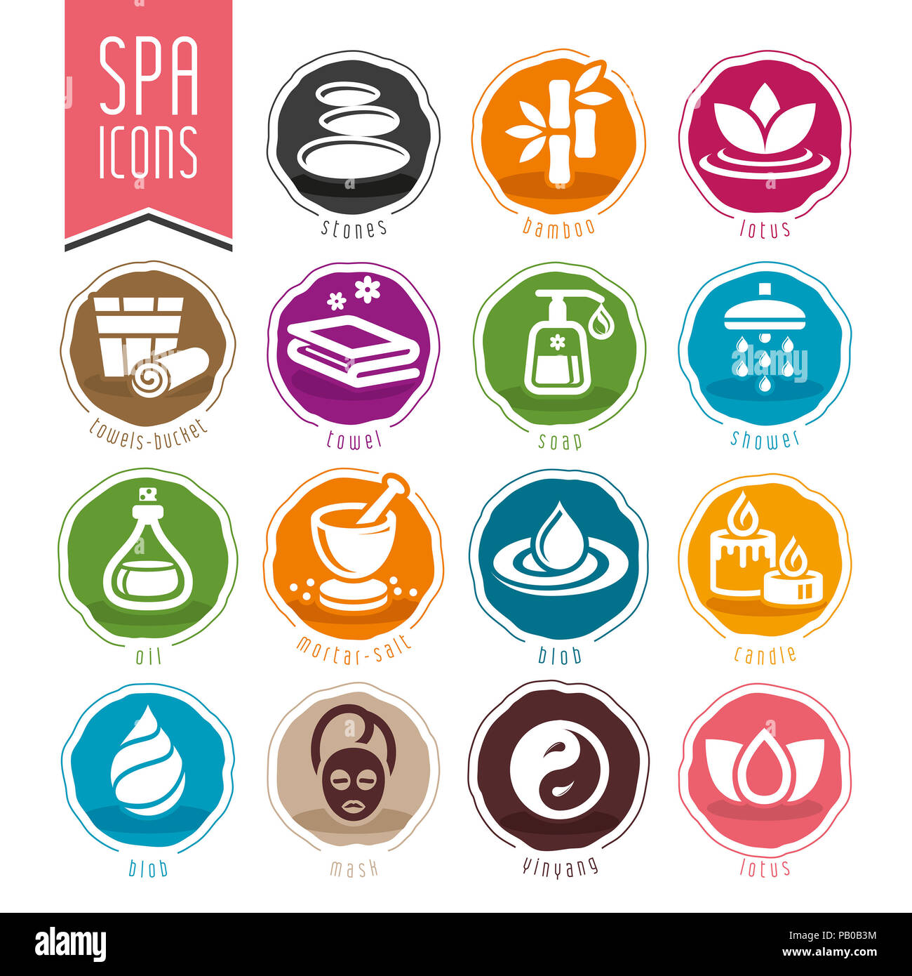 Spa icon set Stock Photo - Alamy
