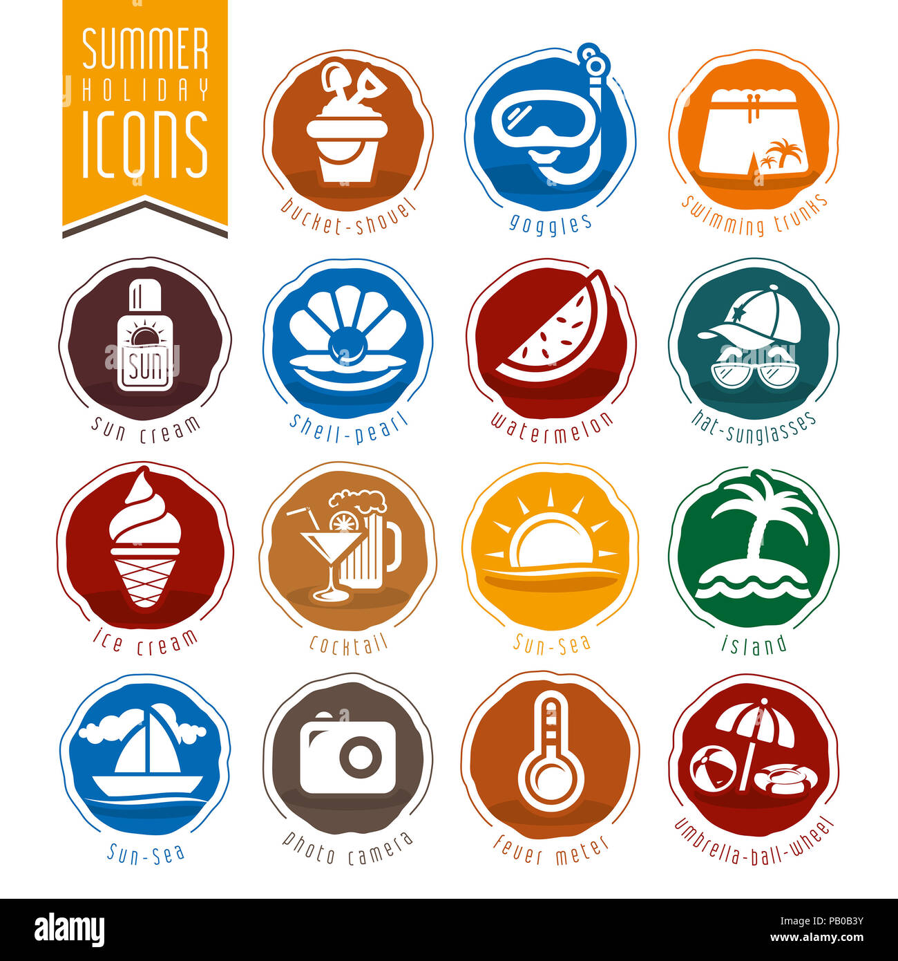 Summer icon set Stock Photo - Alamy