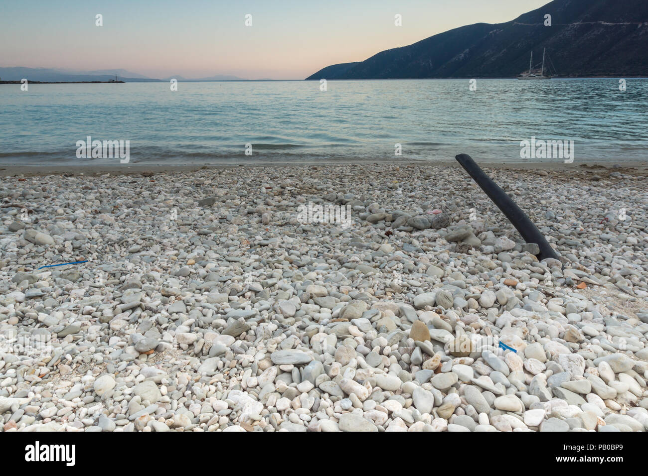 Amazing sunset on the beach of village of Vasiliki, Lefkada, Ionian ...