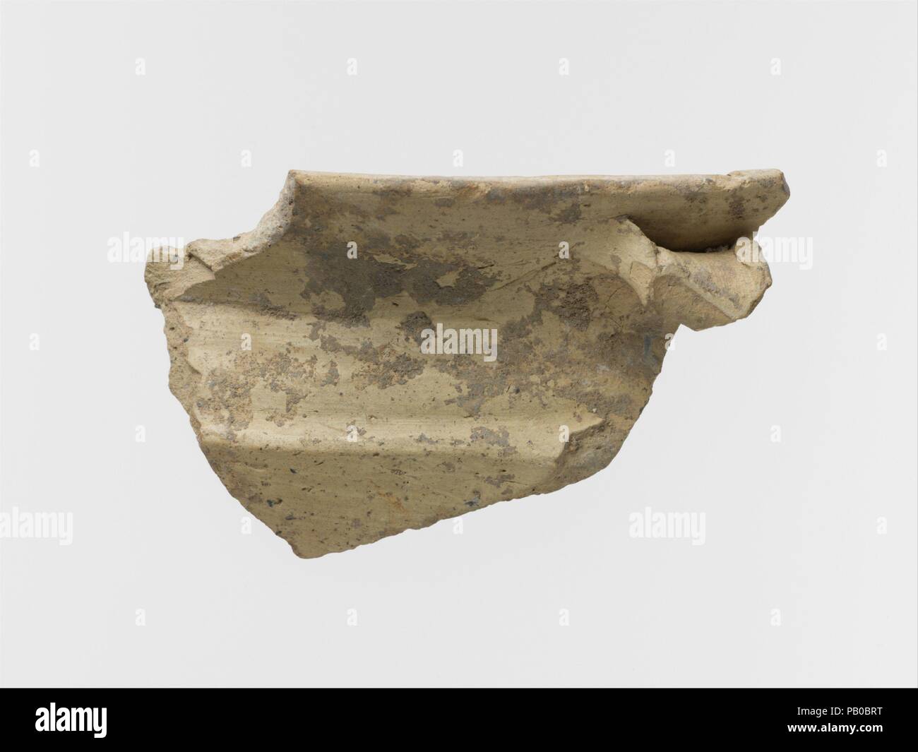 Terracotta rim of a vase. Culture: Helladic. Dimensions: Other: 2 5/8in ...