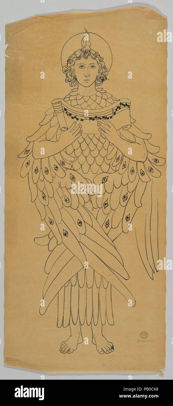 Tracing of an archangel or Seraphim. Artist: Ernest Geldart (British ...
