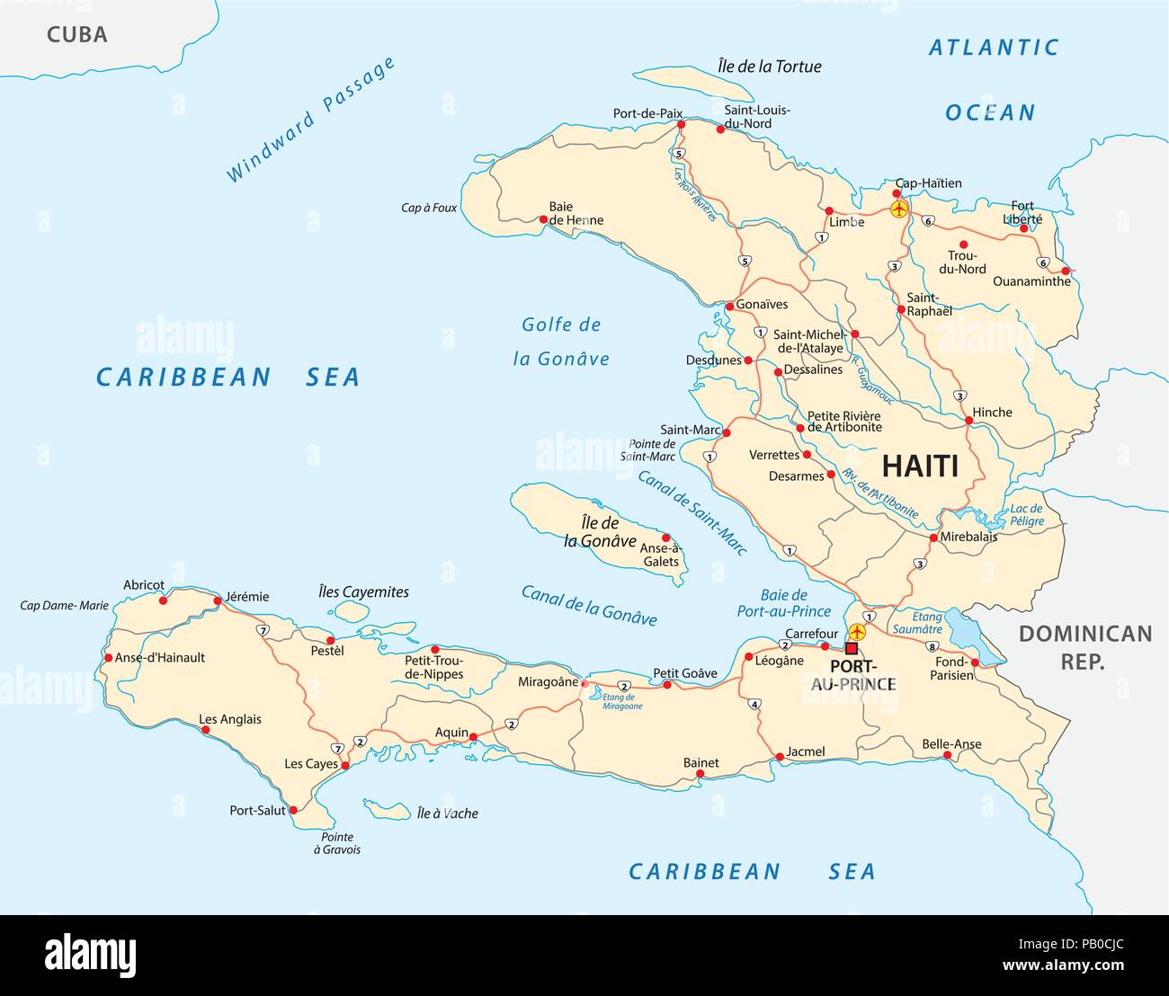 Haiti map hi-res stock photography and images - Alamy