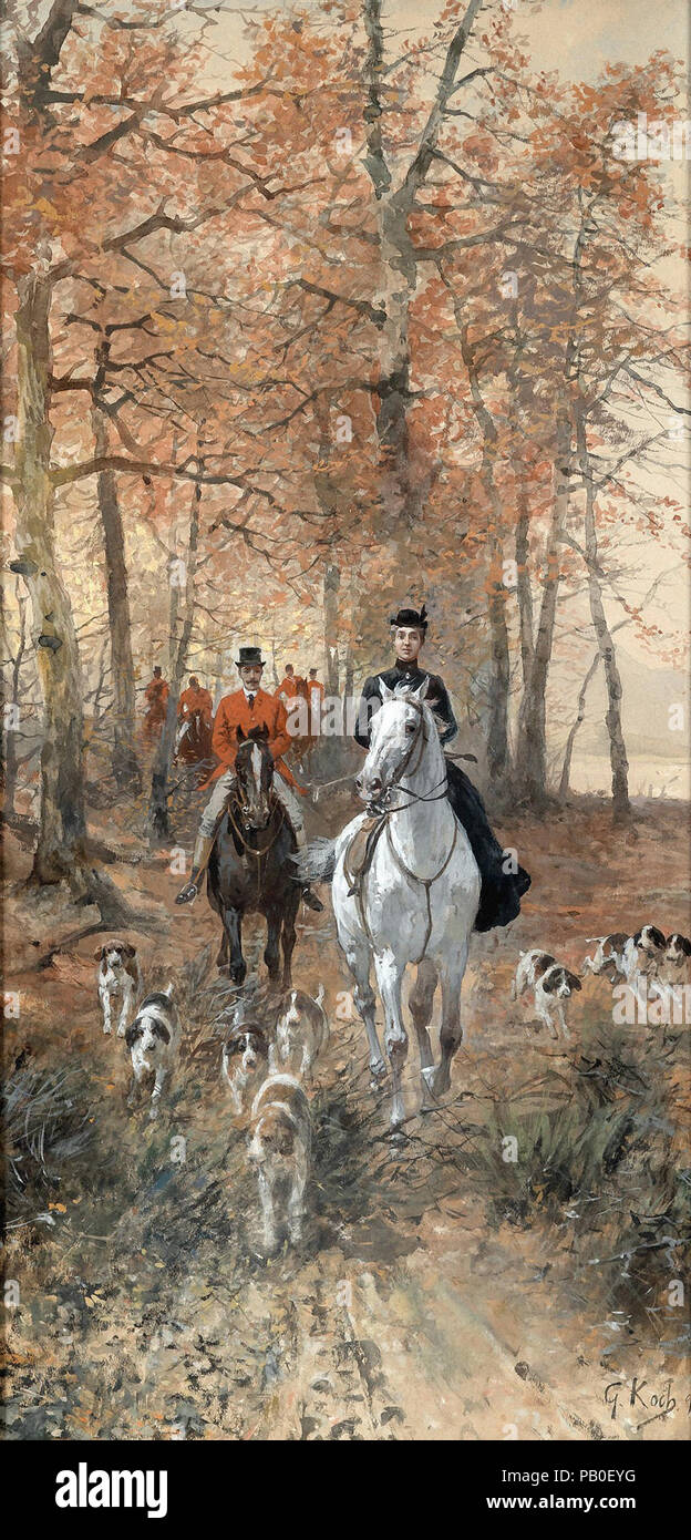 Koch Georg Karl - a Par Force Hunt in Autumn Stock Photo - Alamy