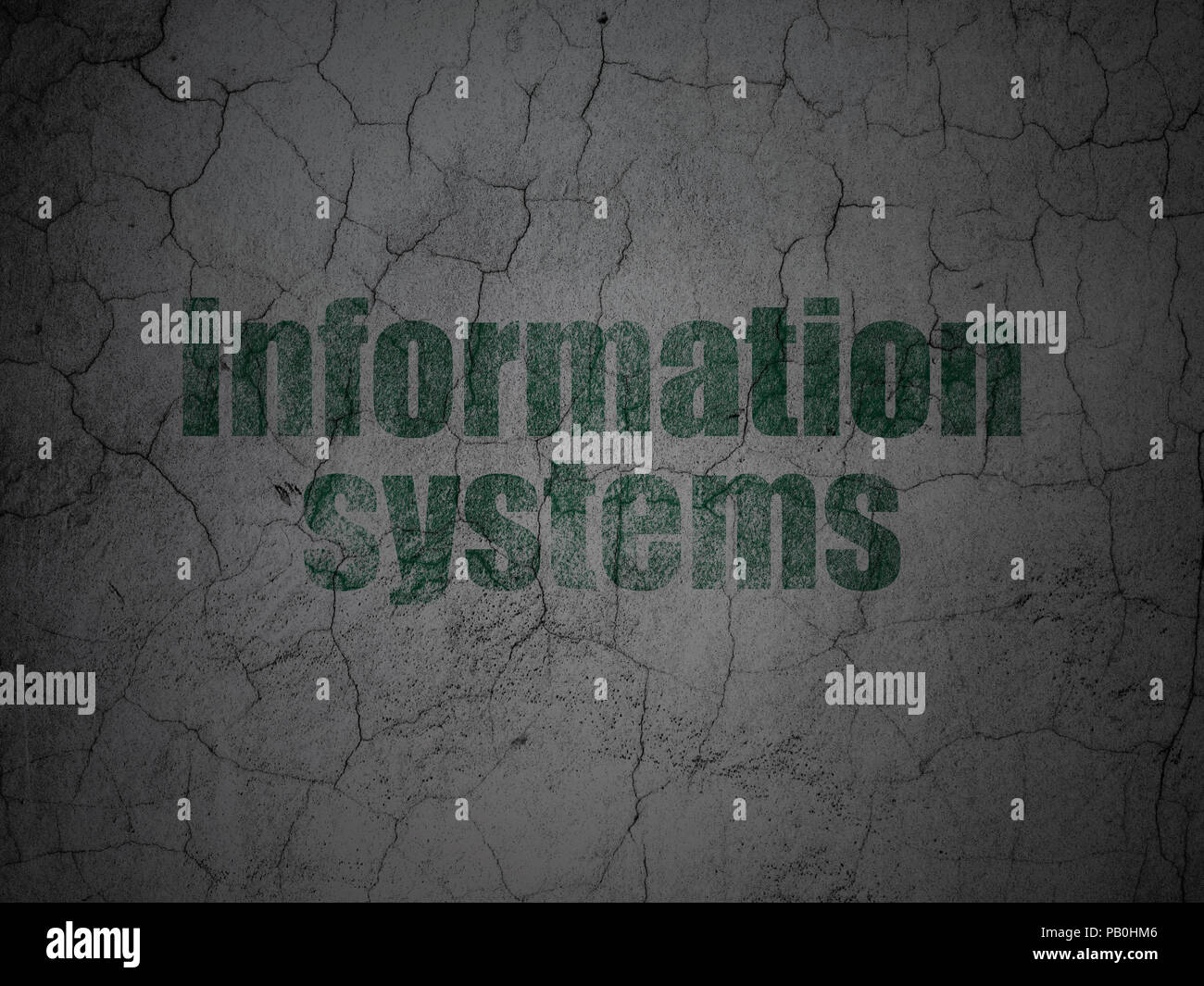 Information concept: Information Systems on grunge wall background ...