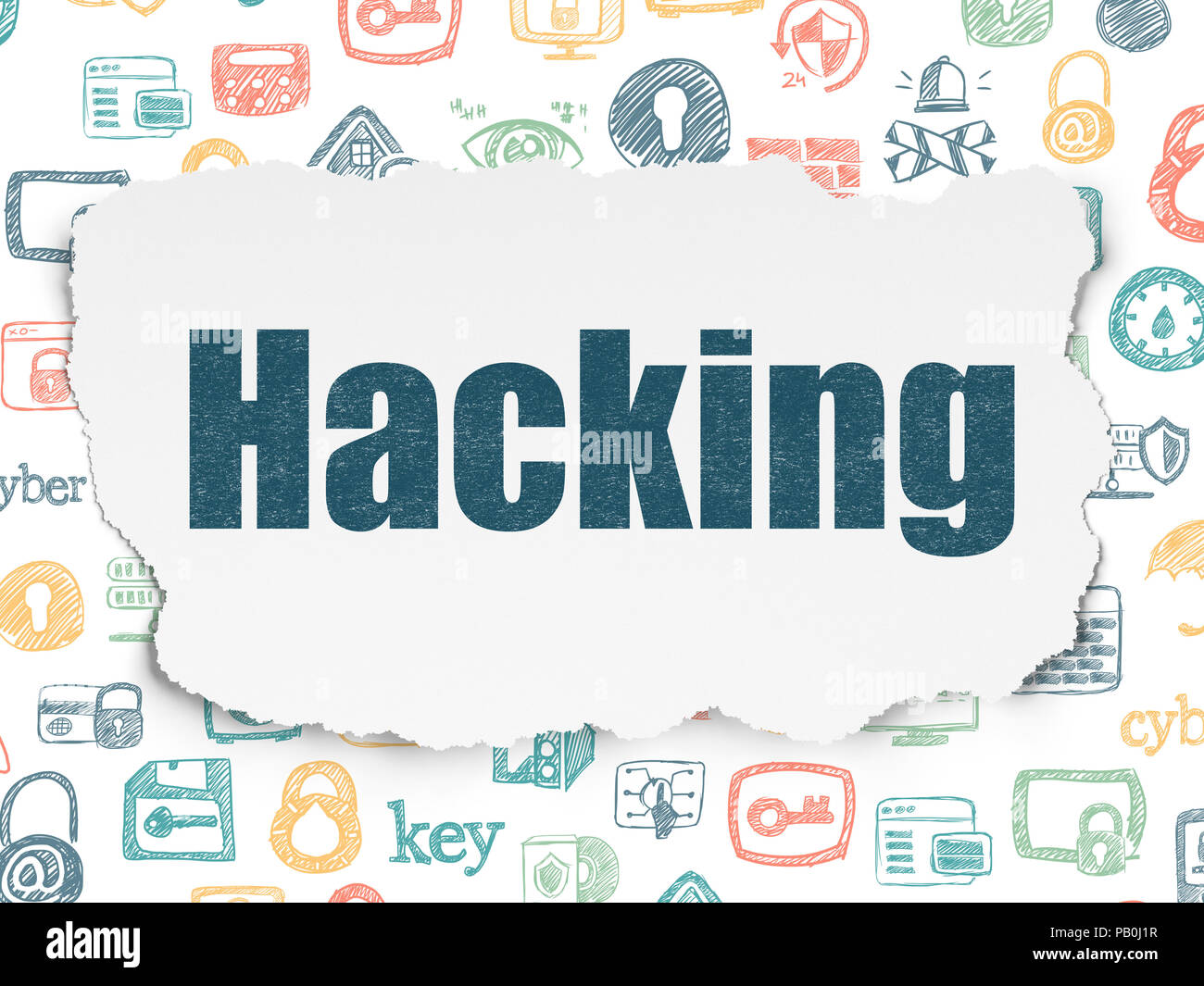 Privacy concept: Hacking on Torn Paper background Stock Photo - Alamy
